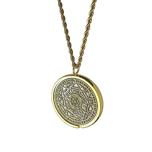 Seal of The Seven Archangels + 72 names of God + 1FitAll King Solomon Coin bezel kabbalah seal talisman Necklace