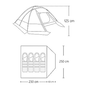 Moon Lence 4 Person Tent Waterproof PU2000mm Camping Tent Lightweight Family Camping Tent Double Layer Easy Set Up, Tent for Camping Hiking Picnic Travelling