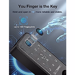 Wi-Fi Smart Lock, Fingerprint Keyless Entry Door Lock with Handle, Smart Lock for Front Door Anti-Peeping, Electronic Digital Keypad Door Lock Works with Alexa, Remotely Control (G2 Gateway Included)