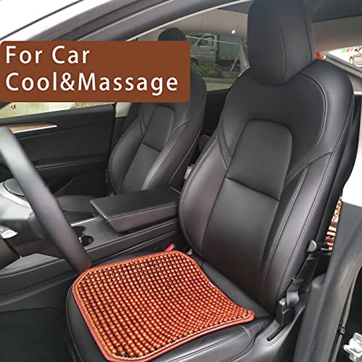 INCH EMPIRE Summer Cool Natural Maple Beads 678pcs Car Seat Cover Office Home Chair Square Pad Breathable Cushion(Light Brown)