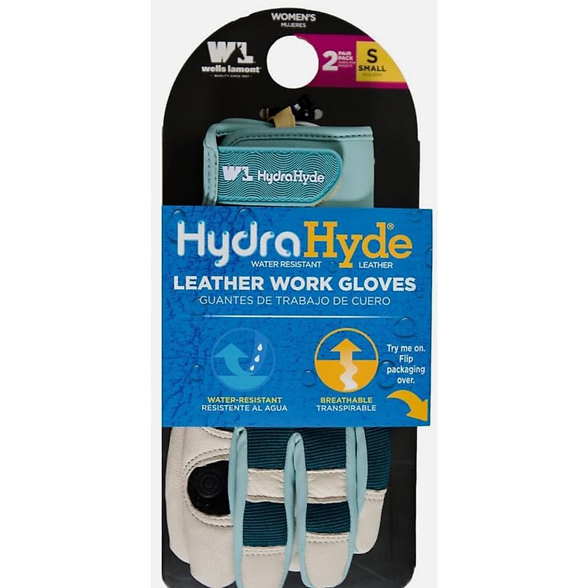 Generic Women's Small Teal and Purple Water-Resistant HydraHyde Leather Gardening Gloves