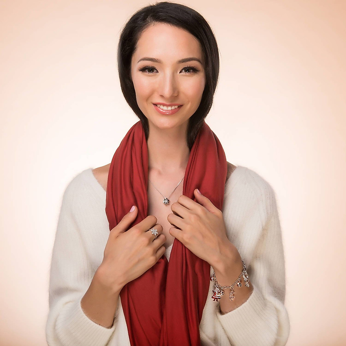 BERRICLE Sterling Silver Snowflake Cubic Zirconia CZ Fashion Ring for Women, Rhodium Plated Size 6