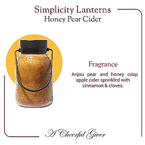 A Cheerful Giver Honey Pear Cider 16oz Simplicity Lantern Candle, 16-Ounce