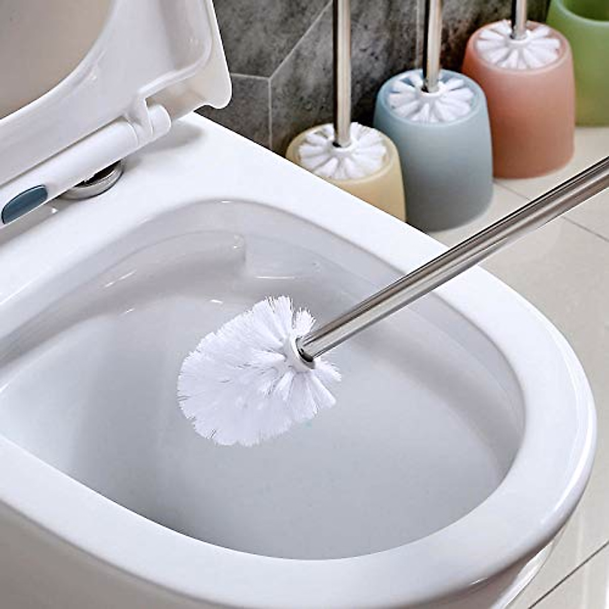 SPOUR Bathroom Toilet Bowl Brushes,Floor Standing/Mounted Wall Toilet Brush,Deep Cleaner Toilet Brushes,for Bathroom Toilet-Blue