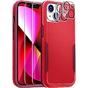 NINDOO Designed for iPhone 13 Mini Case [Shockproof Protective Hard Back] [Military Grade Drop Tested] [Dust-Proof and Anti-Fingerprint],Protection Phone Case for iPhone 13 Mini 5.4 inch. (Red)…