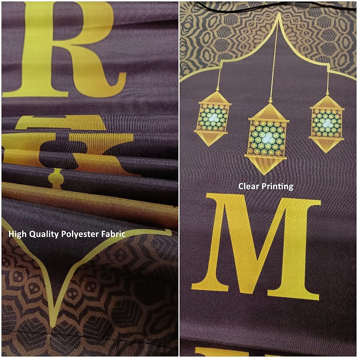 KYMY EID Mubarak Porch Banner with 70.9X11.8 inch,Muslim Ramadan Mubarak Porch Sign for Eid Mubarak Party,Islamic Hanging Banner for Indoor and Outdoor EID Mubarak Decorations