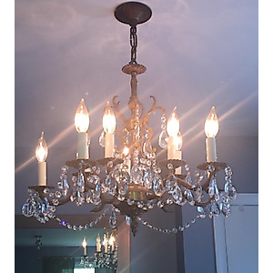 Aiskaer 15 Pieces Clear Teardrop Crystal Chandelier (Gold Pinning,Angel Tears Series)