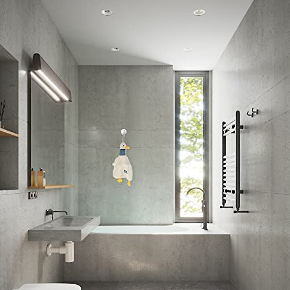 Adorainbow Baby Towels Baby Towels Hanging Hand Towels Cartoon Duck Hand Towels with Hanging Absorbent Coral Fleece Towel for Bathroom Kitchen White Bathroom Hand Towels Bathroom Hand Towels