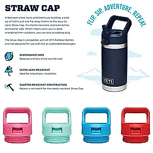 YETI Rambler Jr. 12 oz Kids Bottle, with Straw Cap, Seafoam