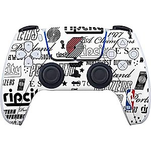 Skinit Gaming Decal Skin Compatible with PS5 and Compatible with PS5 Digital Edition DualSense Controller - Officially Licensed NBA Portland Trail Blazers Historic Blast Design