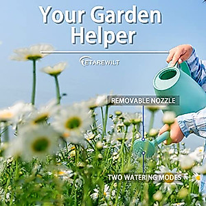 Watering Can for Indoor Outdoor Plants, Modern Small Watering Cans with Removable Nozzle, Long Spout Watering Can for Indoor Bonsai Plants Garden Flowers 1/2 Gallon 1.8L 60OZ