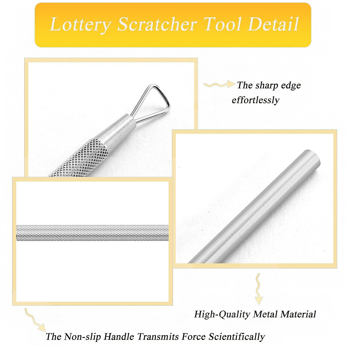 Metal Lottery Scratcher, Scrigit Scraper Tool, Lotto Scratcher Label Scraper for Lottery Ticket, Ticket Roll, Scratch Off The Hard to Remove Pin Numbers on Present Cards and As a Secret Present