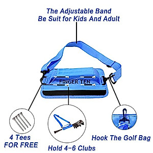 FINGER TEN Golf Club Bag Mini for Men Women Kids Without Ball Pouch Blue Pack, Lightweight Driving Range Carrier Course Training Case (1 Pack in Blue)