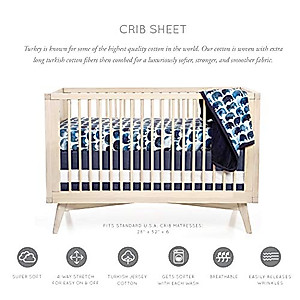 Oilo Baby Blanket Bundle | Cute Lightweight Cotton Fabric Comforter | Cozy, Soft wash & Waterproof Diaper Change pad, Blanket & Crib Sheet | for Infant/Toddler | Newborn Nursery Collection | Elephant