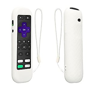 kwmobile Case Compatible with Roku Ultra Remote 2022 Case - Soft Silicone Cover for Remote Control - White