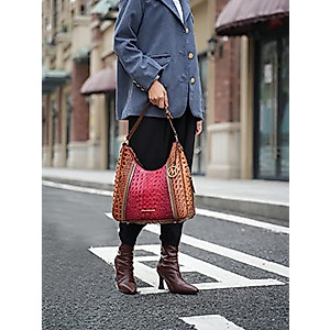 MKF Collection Hobo Bag for Women's - Crocodile Embossed Vegan Leather Top Handle Shoulder Handbag Purse