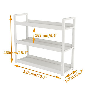 kaileyouxiangongsi Bathroom Counter Organizer, 3-Tier Bathroom Shelf for Bathroom Kitchen Bedroom,Ideal for Organizing Cosmetics, Perfumes, Soaps, Lotions, and More(White)