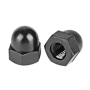 pouilzx Pack of 30) M6 Black Nylon Hex Acorn Nuts Hexagon Decorative Dome Head Nuts for Mechanical Equipment, Electronic Equipment, Communication Equipment, Hardware Lighting