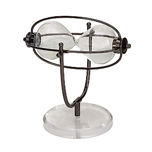 Deco 79 Sophisticated Metal Glass Acrylic Sand Timer, Black, 6”L x 6”W x 12”H, (53422)