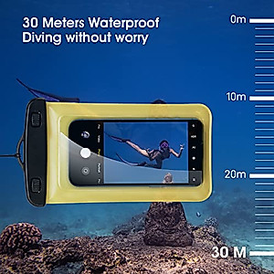 MILPROX Waterproof Phone Holder Pouch, [2 Pack] Universal Float Dry Bag，IPX8 Underwater Fanny Pack Phone Case with Neck Arm Waist Strap for All iPhone Galaxy Pixel Phone Up to 7.0" -Yellow