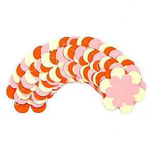 Orange-Pink Fall Party-Decorations Streamers-Garland - 52ft Boho Flower Hanging Paper Banner, Groovy Birthday Baby Bridal Shower Bachelorette Wedding Engagement Decor Hugfond