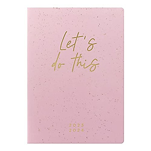 Letts of London Inspire Academic Weekly/Monthly Planner, August 2023 to July 2024, Week-to-View, Sewn Binding, Multilingual, A5 Size, 8.25" x 5.875", Pink (C031388-24)