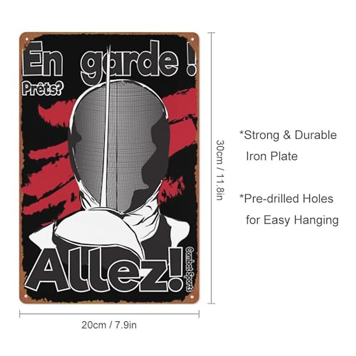 Fencing En garde physical culture Poster Signs 8 x 12 Inch Decor Funny Chic Art Wall Decort Home Yard Signs Bar Hotel Cafe Pub Indoor Outdoor restauran
