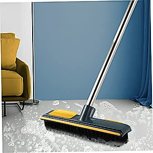 VILLFUL Floor Brush Grout Scrub Brush Shower Brush Tile Grout Brush Baseboard Cleaner Tool with Handle Deck Tiles Deck Flooring Bath Tub Scrubber Plastic Household Cleaning Ball
