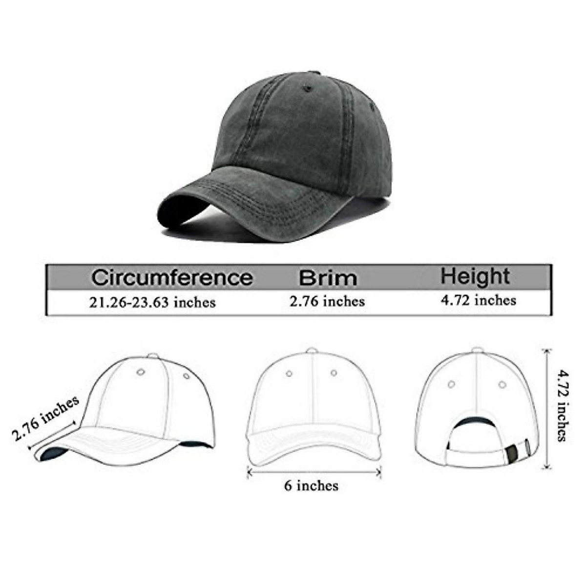 Splash Brothers Customized Unisex Dog Mom Vintage Jeans Adjustable Baseball Cap Cotton Denim Dad Hat Black