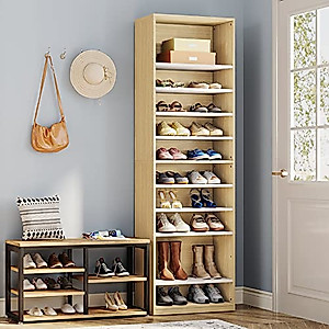 Tribesigns 11-Tier Shoe Storage Cabinet, 70.9" Tall Shoe Rack with Adjustable Sheves, Freestanding Shoe Organizer Cabinet for Entryway,Closet, Living Room