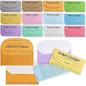 96 Pack Bulk Budget Envelopes for Cash System, Budgeting Tracker Binder, Money Saving Challenge, 12 Colors (6.5 x 3 In)