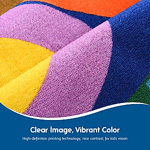 Booooom Jackson Round Classroom Rug Round Kid Classroom Seating Carpet School Rug for Classroom Elementary Circle Time Rug,6'5 x6'5 (7seats)