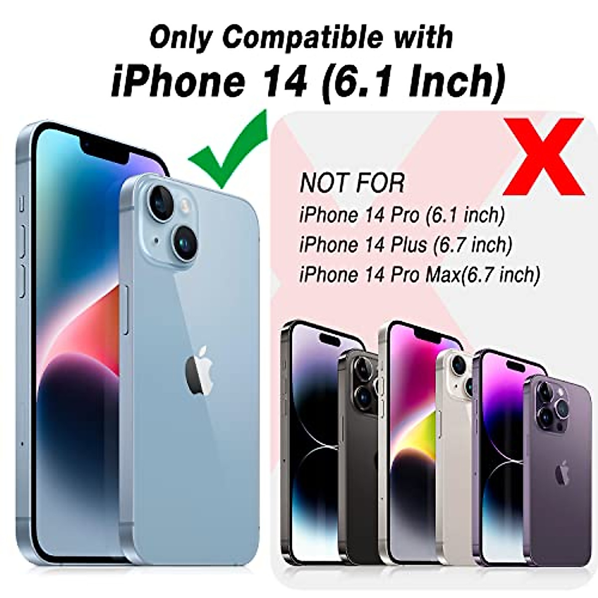 JAME for iPhone 14 Case with Screen Protector [2 PCS], Shockproof Bumper Case for iPhone 14 Case for Women & Men, Heavy-Duty Protection with Metal Ring Kickstand Case for iPhone 14, Red