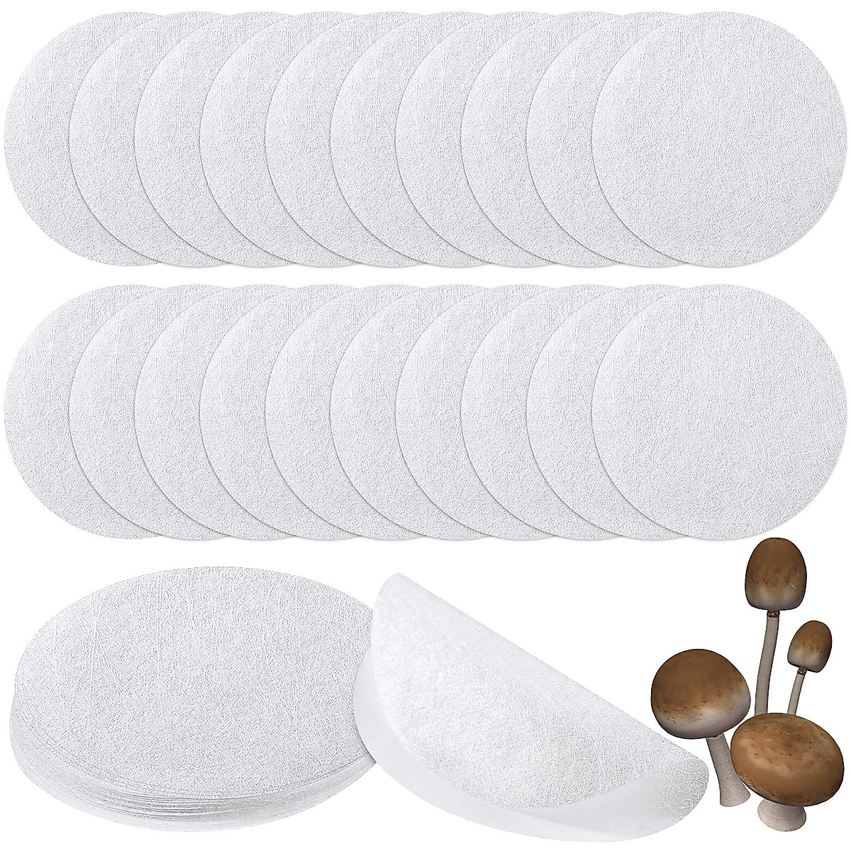 Zonon Synthetic Filter Paper Stickers 90 mm Filter Disc Wide Mouth Filter Paper Stickers for Buchner Funnel, Mushroom Cultivation, High Temperature and High Pressure Resistance