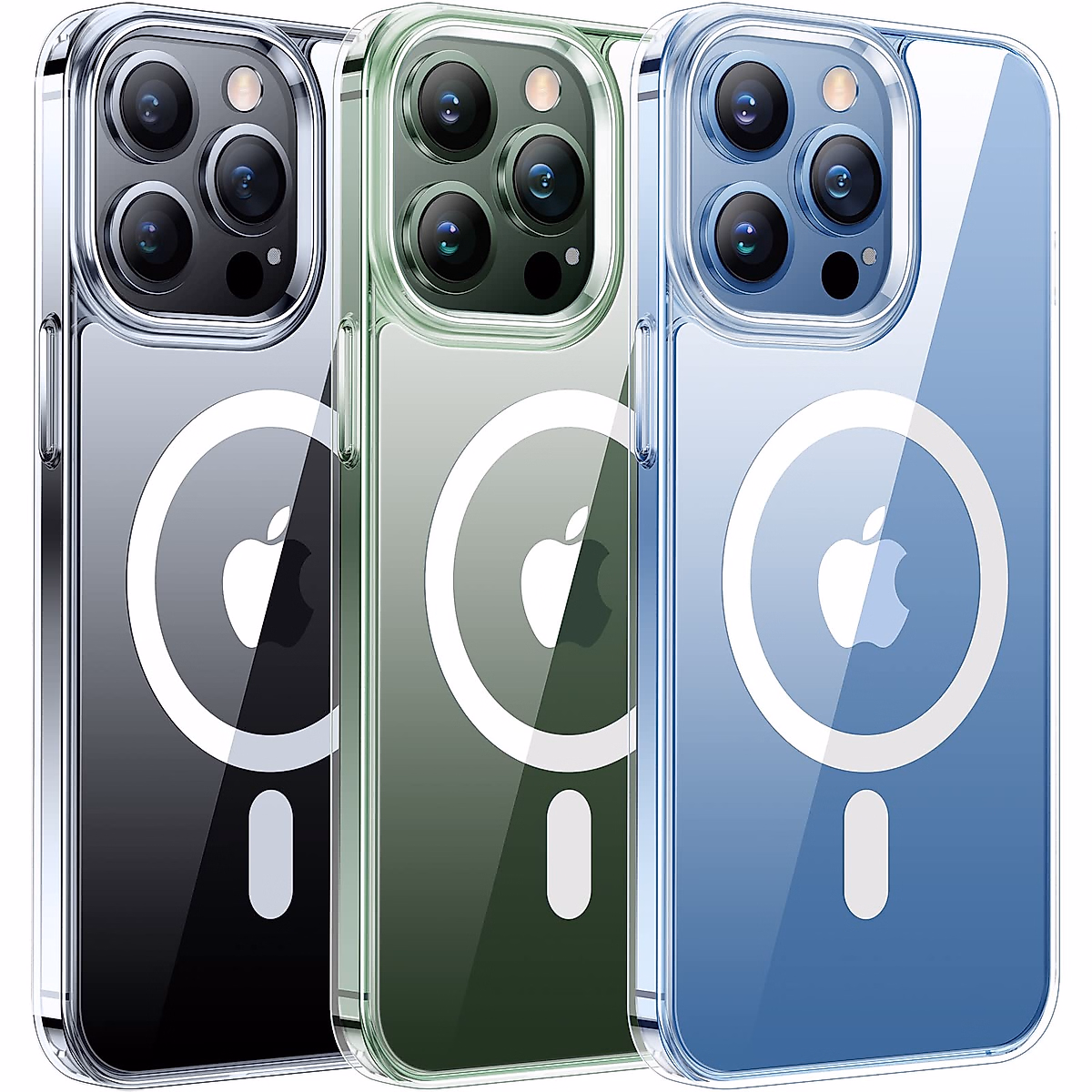 TORRAS 360°Rotatable Ring for iPhone 13 Pro Max Case [Compatible with Magsafe] with Stand, Magnetic Ring Holder Military Grade Shockproof Translucent Back Slim Fit Phone Case UPRO Ostand Pro, Black