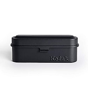 KODAK Film Case - for 5 Rolls of 35mm Films - Compact, Retro Steel Case to Sort and Safeguard Film Rolls (Black) (Film is not Included)