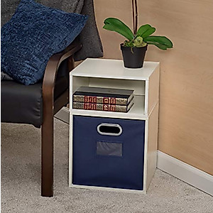 Niche Cubo Half Size Stackable Storage Cube- White Wood Grain