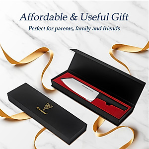 BOAMLONA Meat Cleaver Knife 7 inch Vegetable Knife 9Cr18Mov High Carbon Steel Kitchen Chopping Knife Cutting Knife - All purpose - Ultra Sharp, Thin, Light - Dishwasher Safe - with Gift Box