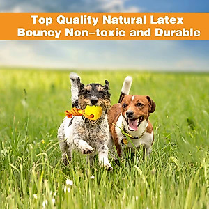 Dog ball on rope toys for aggressive chewers,Interactive dog ball toy almost indestructible for small dogs,Floating puppy chew toys2.76in