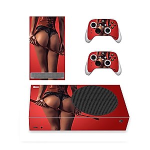 Vanknight XB Series S Slim Console Controllers Skin Decals Hot Girl Stickers Wrap for XB Series S Console SM Girl