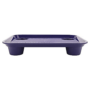 G.E.T. FT-20-CB BPA-Free Stackable Cafeteria / Fast Food Tray, 17" x 14", Cobalt Blue (Set of 12)