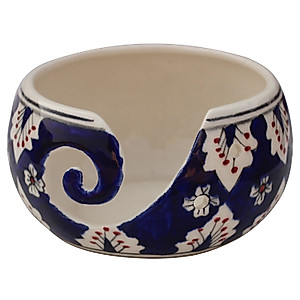 7-Inch Ceramic Yarn Bowl for Knitting and Crocheting with Smooth Spiral Outlet – Tangle-Free Yarn Organizer by ABHANDICRAFTS (AB-BOWL-022)