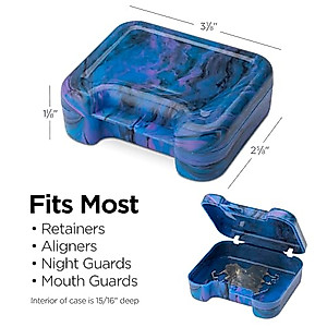 Practicon Easy Open Retainer Cases, Assorted Cosmic Swirl Colors, Bulk Pack of 24