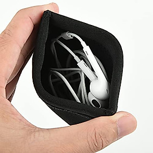 TXEsign 4" x 4" inch Neoprene Protective Carrying Snap Case Bag Pouch Compatible with Varias Earpods Earphone Headsets/Cables (4" x 4" Case)