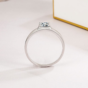 Dankadi Noble Men & Women Solid 925 Sterling Silver Ring Glittering 5A Cubic Zircon Inlaid Wedding Ring - index finger or Ring Finger Sizes 7-13# Fashion Jewelry Gift Party Accessories (13)