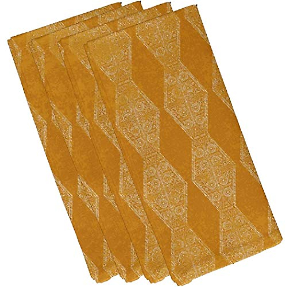 Bungalow Rose Replogle Stripe Geometric Print 19" Napkin, in Gold, Set of 4 Napkins