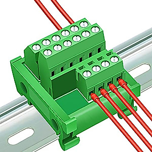 Jienk 2 in 6 Out Terminal Blocks Module, 25A DIN Rail Mounting Terminal Block Power Distribution Breakout Board for PLC Servo Power Amplifier