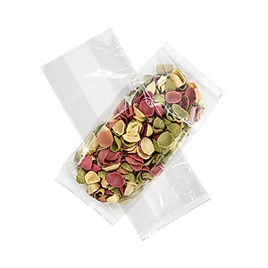 ClearBags Clear Gusset Bags, 4x2 1/2x9 1/2, 100 Pieces, High Clarity Flat Bottom Treat Bags for Gifts, Cookies, Candy, Party Favor, Weddings, Bakery Packaging, Durable Crimped Bottom, 1.6 Mil, FDAGB4A