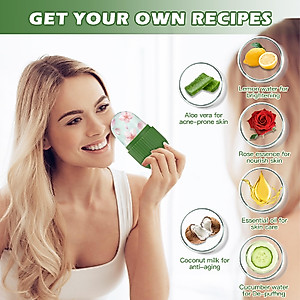 IMEASY Ice Roller for Face and Eye, Ice Face Roller,Facial Beauty Ice Roller Skin Care Tools, Ice Facial Cube, Gua Sha Face Massage, Silicone Ice Mold for Face Beauty (Green)