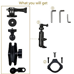 UTV/ATV RZR Action camera mount ​holder 360° Rotaion Camera Mount gopro accessories fit 1.75"-2" Roll Bar and Bars Compatible with All GoPro Models,Such as GoPro Hero 9,8,7,6,5,4,Session,GoPro Max etc